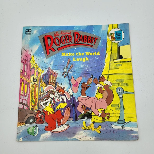 GOLDEN BOOK WHO Framed Roger Rabbit Paperbock 1988 Vintage Colorful ...