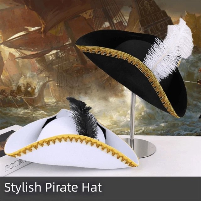 PIRATE HAT TRICORN Captain Cosplay Hat Party Costume Dress Up Party ...