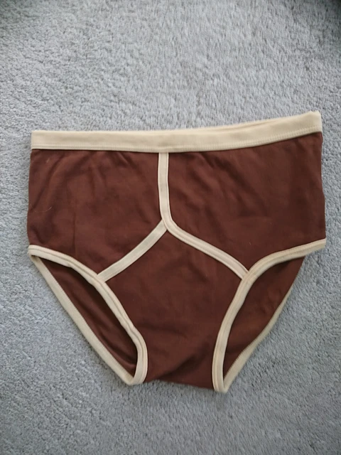 RARE VINTAGE NYLON Y Front Mens Briefs Brown&Cream Xl £31.91 - PicClick UK