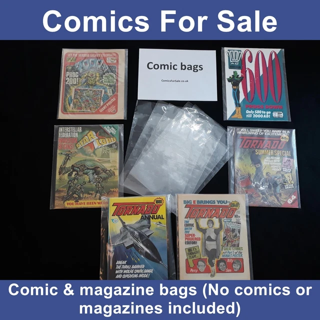 TORNADO STAR LORD 2000AD wide sized comic annual special bags x 50 £12. ...