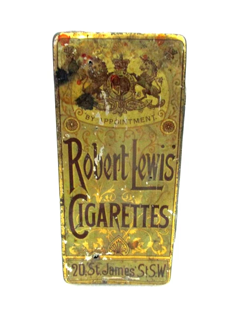 ANCIENNE BOITE À cigarettes publicitaire en tôle " Robert Lewis ...