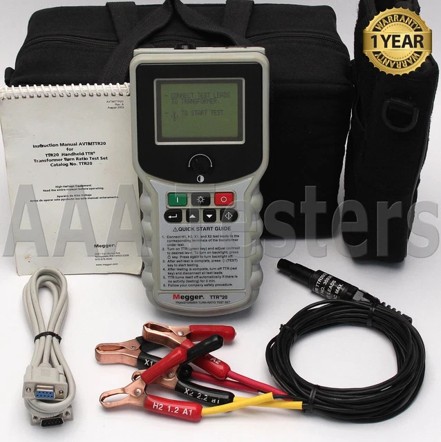 MEGGER TTR20 TRANSFORMATEUR monophasé et triphasé rapport de rotation ...