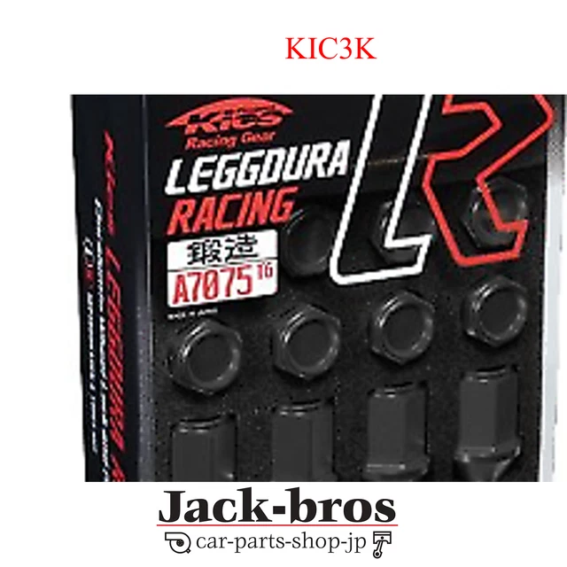 KYO-EI OEM KICS LEGGDURA RACING (LOCK & NUT SET) Black 20PCS M12xP1.25 ...