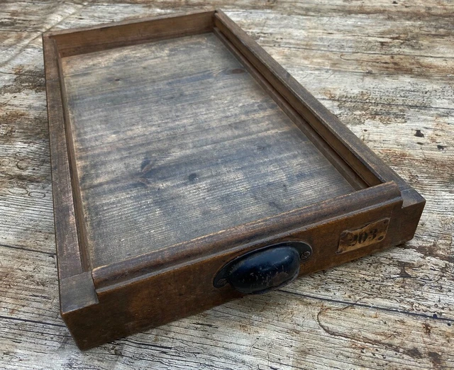 ORIGINAL SCHUBLADE HOLZ Steckschriftkasten aus Druckerei Holzschublade Deko ! EUR 32,32 ...