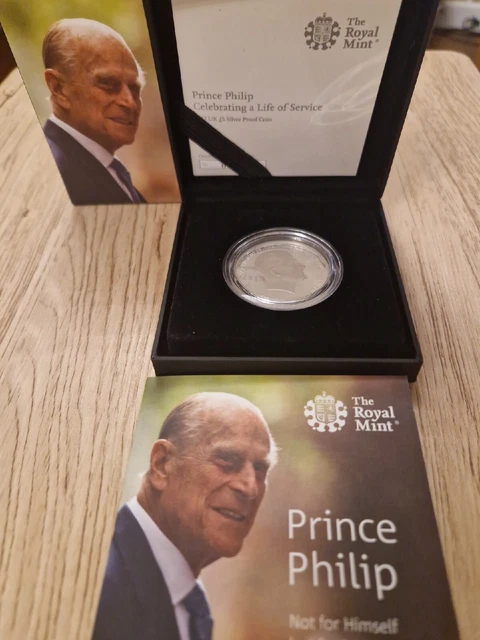UK 2017 PRINCE PHILIP £5 SILVER PROOF CROWN -boxed/coa/outer £78.72 ...