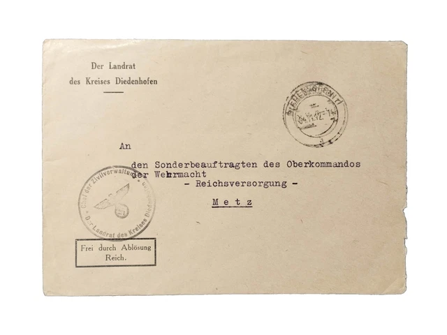 ANCIENNE LETTRE WW2 Allemande Tampon Metz sous l'occupation (Militaria ...