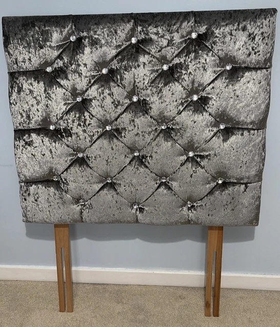 3FT SINGLE BED Plush Velvet Silver headboard £16.15 - PicClick UK