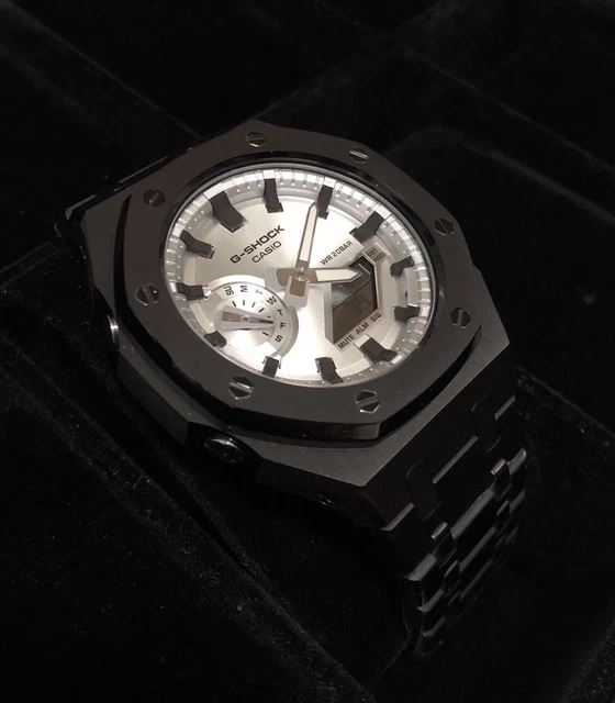 CASIO G-SHOCK GA-2100 Dial Custom Casioak Mod - Black Metal Oreo ...