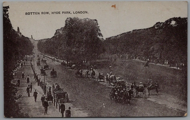 ROTTEN ROW HYDE Park London Horse-Drawn Carriages England Vintage ...