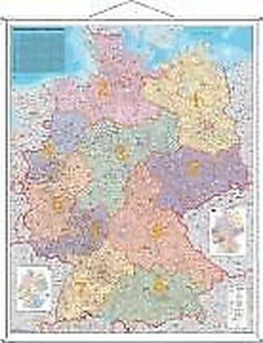 POSTLEITZAHLEN-KARTE ALLEMAGNE 1:1 000 000. Carte Murale Petit Format ...