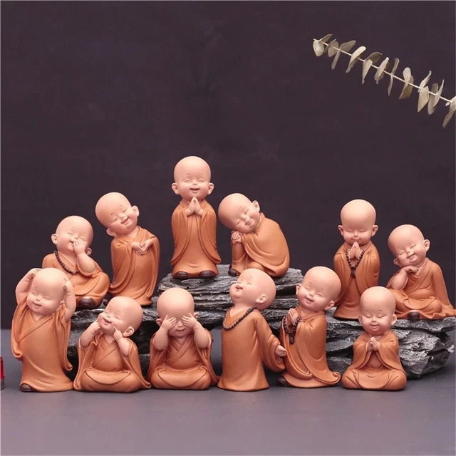 SMALL MONK STATUS Buddha Monk Statue Little Monk Figurine Monk Ornament ...