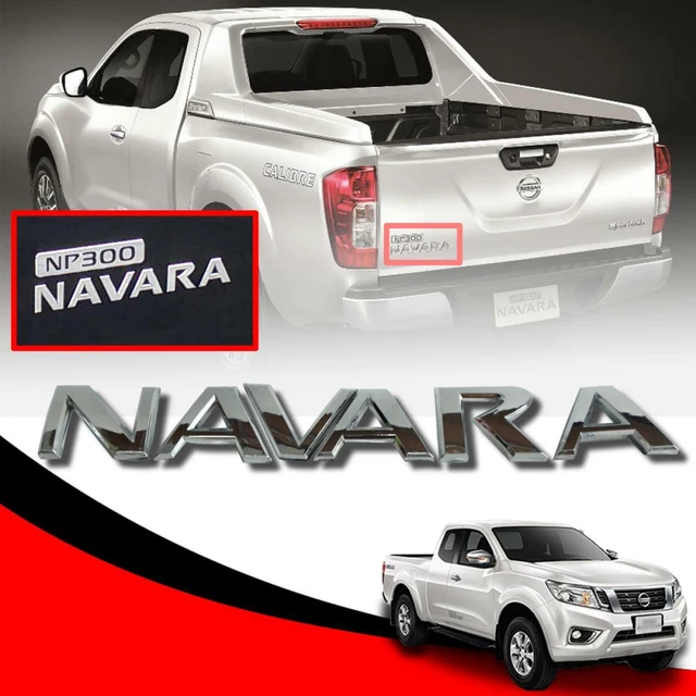 PLASTIC EMBLEM DECAL Chrome Logo For Nissan Navara Letters Install With ...