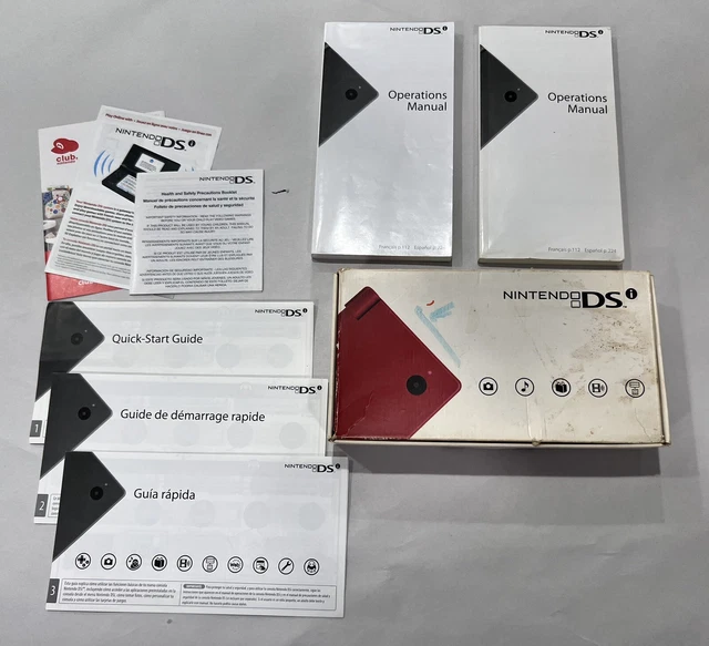 NINTENDO DSI SYSTEM Red Handheld Console Box ONLY (dirty Box) Includes ...