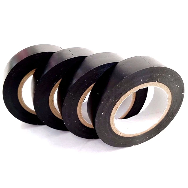 4 X NOIR Isolation Bande PVC Flamme Retardant Électrique 19mm X 18M ...