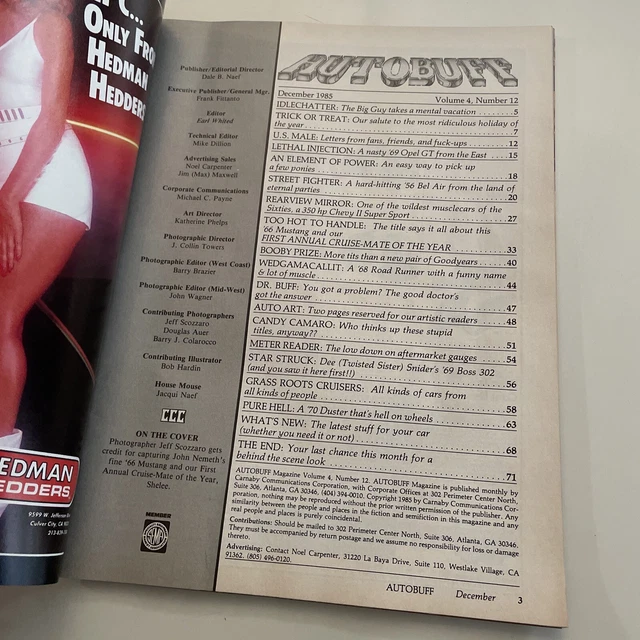 AUTOBUFF MAGAZINE DECEMBER 1985 Musclecar Test 66 Chevy II Super Sport ...