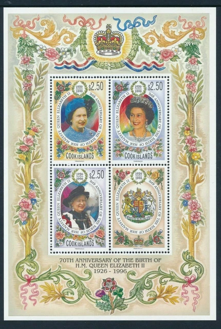 COOK ISLANDS 1996 - Queen Elizabeth 70th Birthday Miniature Sheet - MNH ...