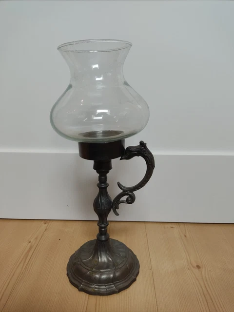 KERZENHALTER KERZENSTÄNDER MIT Windlicht Zinn Höhe 33cm EUR 25,00 - PicClick DE