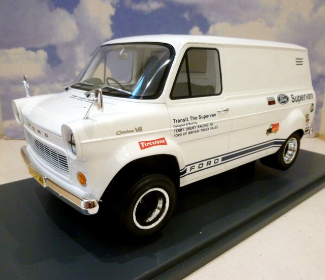 SCHUCO 1/18 RESIN 1971 Ford Transit Supervan 1 Super Van I With Display Case £194.95 - PicClick UK