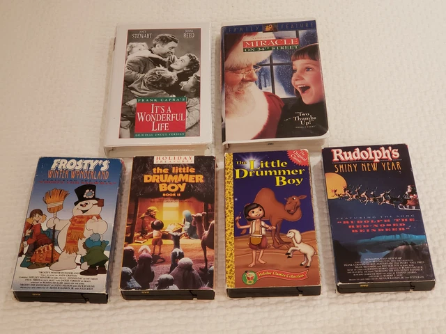 CHRISTMAS VHS LOT 6 Frosty/Rudolph/Drummer Boy/Wonderful Life/Miracle ...