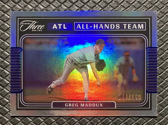 GREG MADDUX 2022 Panini Three & Two All-Hands Team / 150 argent Holo ...