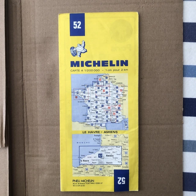 ANCIENNE CARTE ROUTIÈRE Michelin 1981/82 France Le Havre. Amiens n 52 ...