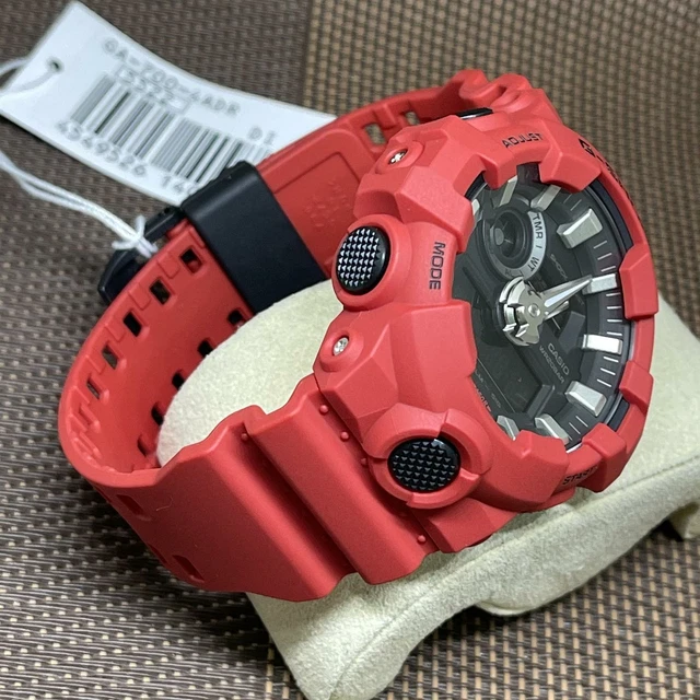 CASIO G-SHOCK GA-700-4A Standard Analog Digital Red Resin Alarm Men's ...