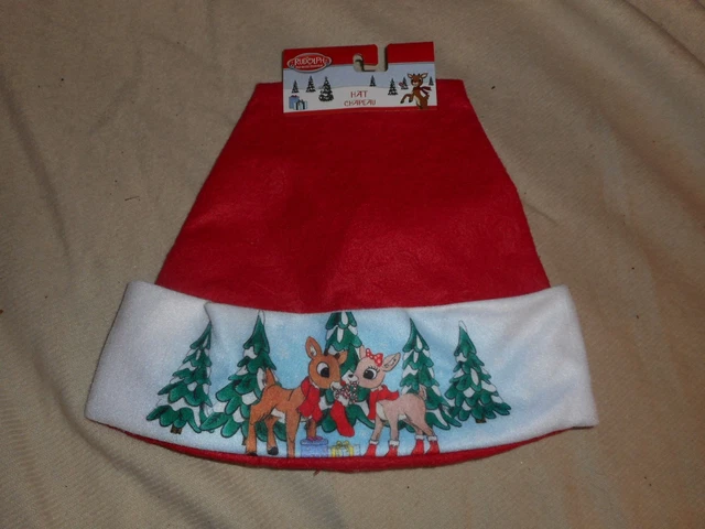 2025 DESIGN RUDOLPH The Red-Nosed Reindeer Christmas Santa Hat Red Felt ...