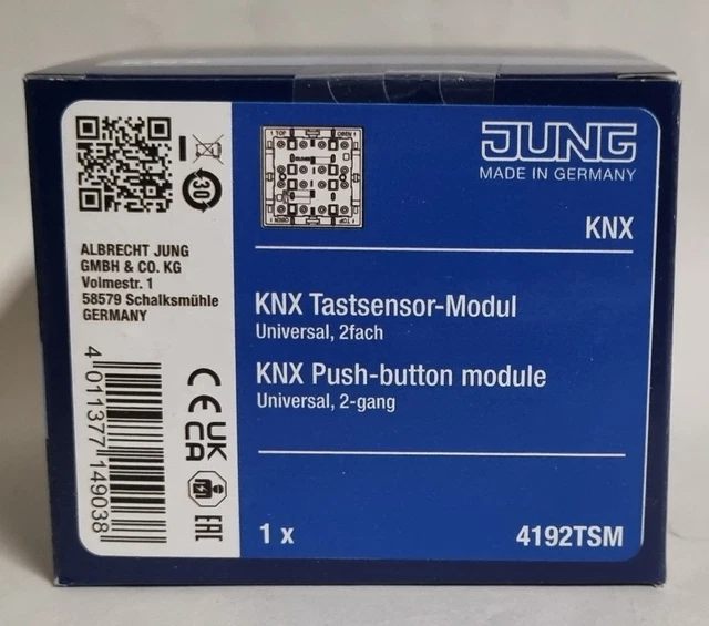 JUNG 4192 TSM EIB KNX Tastsensor-Modul 2f Universal F40 integ. BA OVP ...