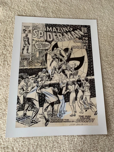 AFFICHE MARVEL SPIDER Man 40X30 Romita Fac Simile Planche Originale ...
