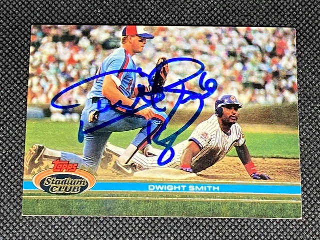 CARTE CLUB SIGNÉE Dwight Smith Chicago Cubs 1991 Topps Stadium #181 ...