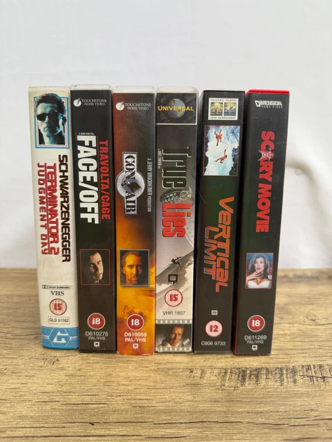 VHS VIDEO BUNDLE - Terminator 2 Face Off Con Air True Lies Scary Movie ...