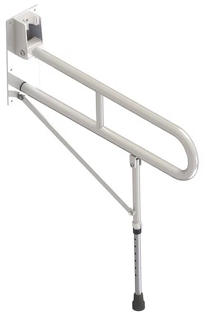 SUPPORT LEG FOLDING Grab Rail with Leg & T/R Holder765mm Length White ...