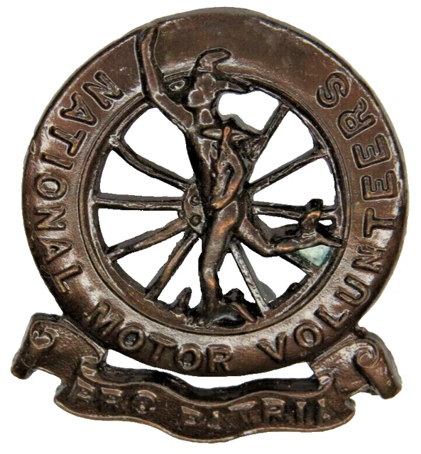 WW1 BRITISH ARMY National Motor Volunteers VTC Officers Bronze Cap ...