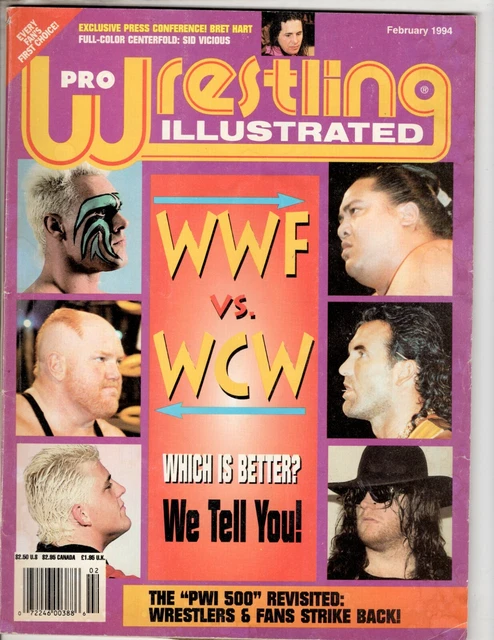 RIVISTA DI PRO Wrestling Illustrated PWI Febbraio 1994 WWF VS WCW Sting ...
