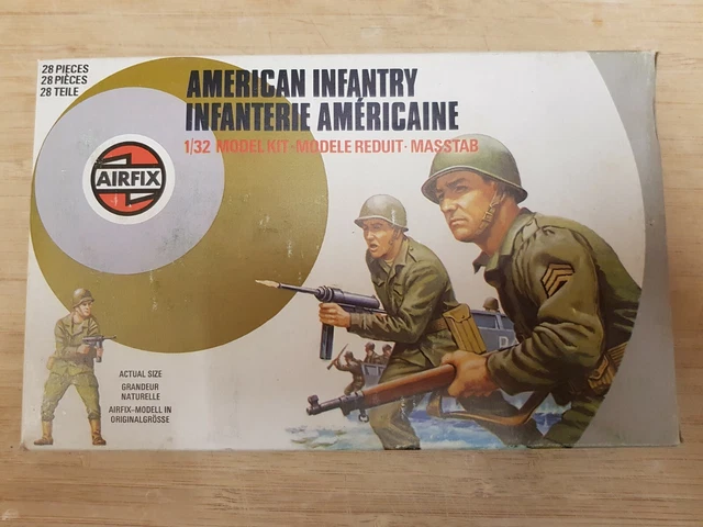 AIRFIX 1/32 WWII Amerikanische Infanterie, unbespielt komplett, 1978 ...
