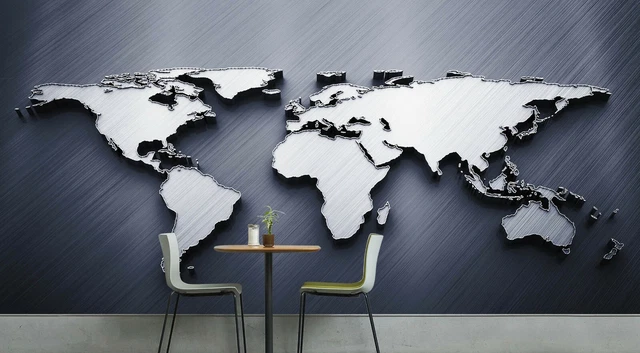 3D OFFICE STYLE A865 World Map Wallpaper Wall Mural Removable Self ...