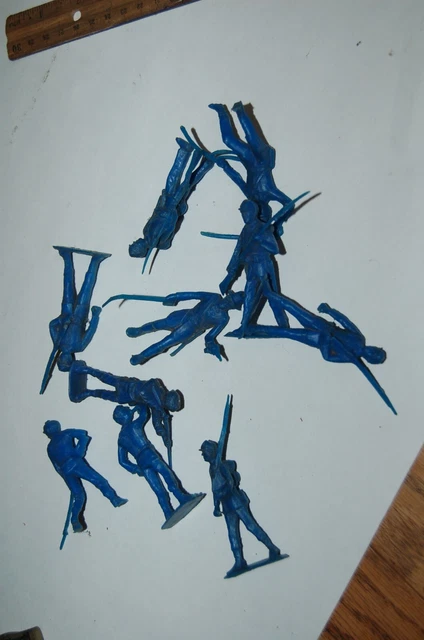 MPC ARMY MEN Toy Soldiers plastic military CIVIL WAR Marx Blue Lot of ...