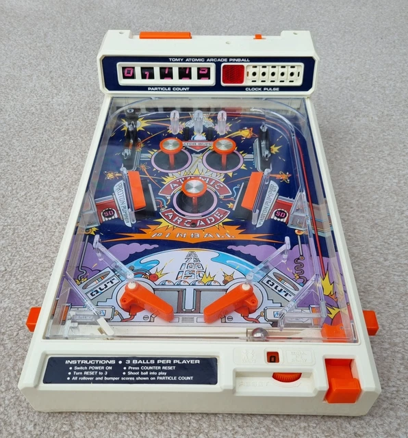 VINTAGE 1980S TOMY ATOMIC ARCADE PINBALL Action Game - Repair or spares ...