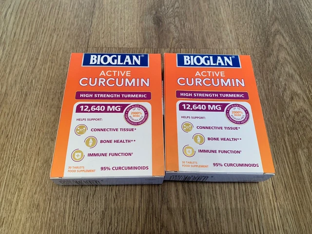 2 X BIOGLAN Active Curcumin High Strength Turmeric (12,640 MG) Tablet ...