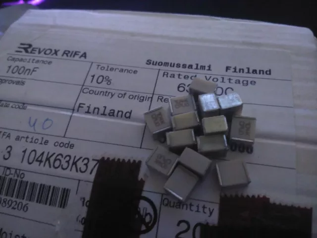 EVOX RIFA FILM capacitor SMD 100nf/0.1uf 63V 10% GPC7.3 104K63K37 10pcs ...