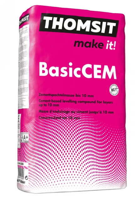 THOMSIT® BASIC CEM Mortier De Ciment 25KG Ragréage Jusqu'à 10 Mm ...