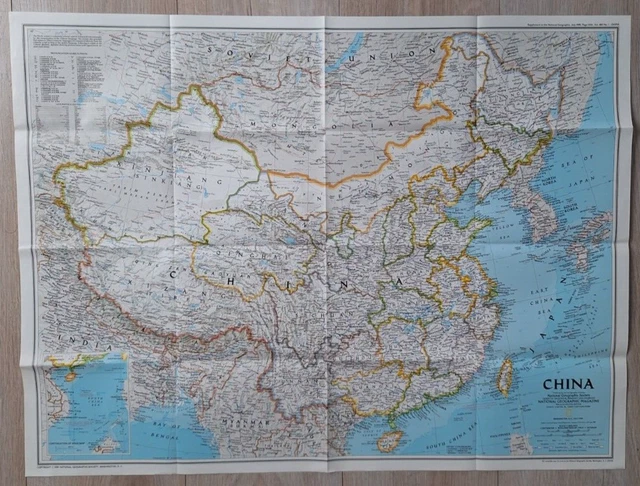NATIONAL GEOGRAPHIC MAP of China. (July, 1991) £6.00 - PicClick UK