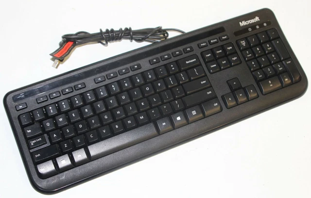 GENUINE MICROSOFT USB Wired 400 Black Desktop PC Keyboard #1576 X823076 ...