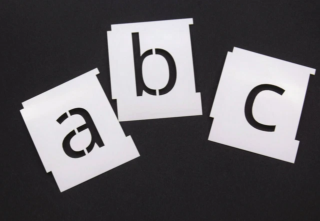 ALPHABET LETTER STENCILS Set LOWERCASE a-z Open Sans Model Font Sizes ...
