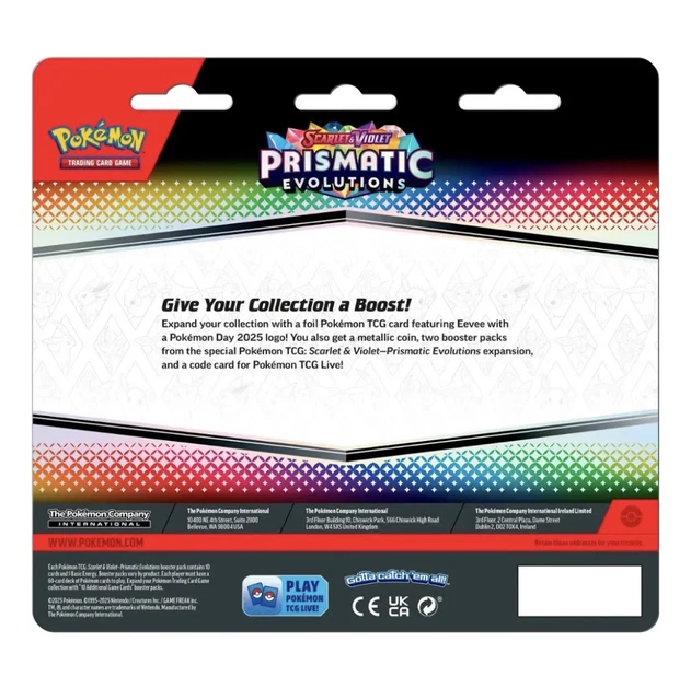 POKÉMON TCG PRISMATIC Evolutions 2 Pack Blister, Eevee Promo, Coin, New ...