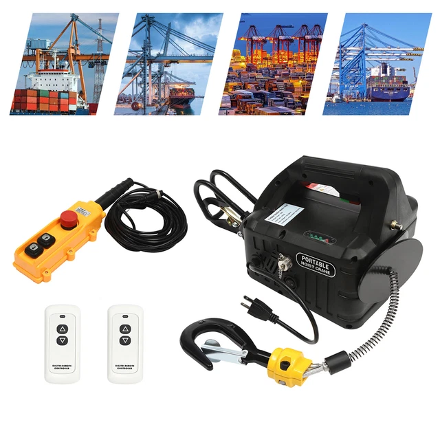 REMOTE ELECTRIC WIRELESS Hoist Winch Hoist Crane Lift 500KG/1100LBS + 2 ...