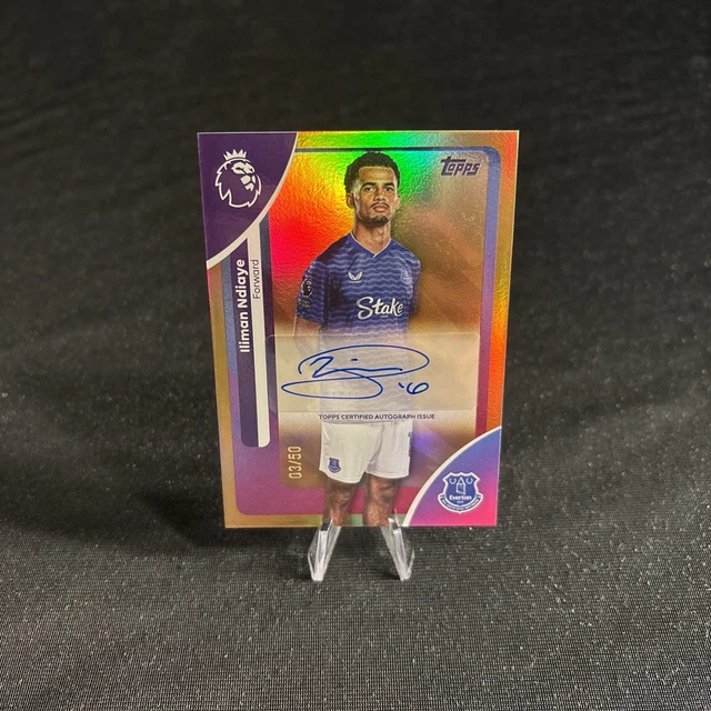 TOPPS PREMIER LEAGUE 25/26 Everton Iliman Ndiaye # AC-IN Gold Auto ...