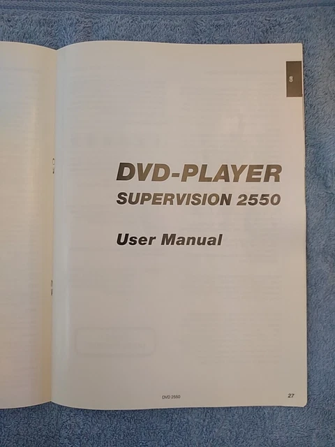 SUPERVISION 2550 DVD Player User Manual - SM Electronic £10.78 ...