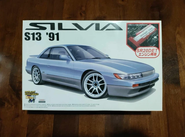 AOSHIMA NISSAN SILVIA S13 w/SR20DET 1/24 scale plastic model kit $68.00 ...