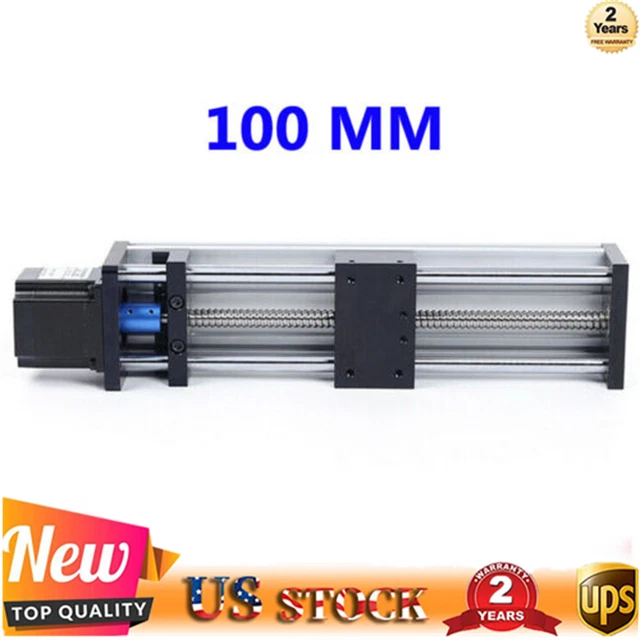CNC LINEAR GUIDE Actuator Rail Motion Slide Table + 23 Nema Motor 100mm ...